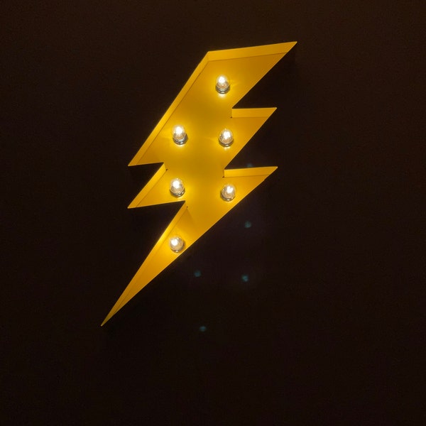 Lightning Bolt Marquee, Light up Sign - Etsy