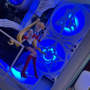 120mm PC Fan Cover Sailor Moon Heart Brooch Guard Computer Case Custom ...