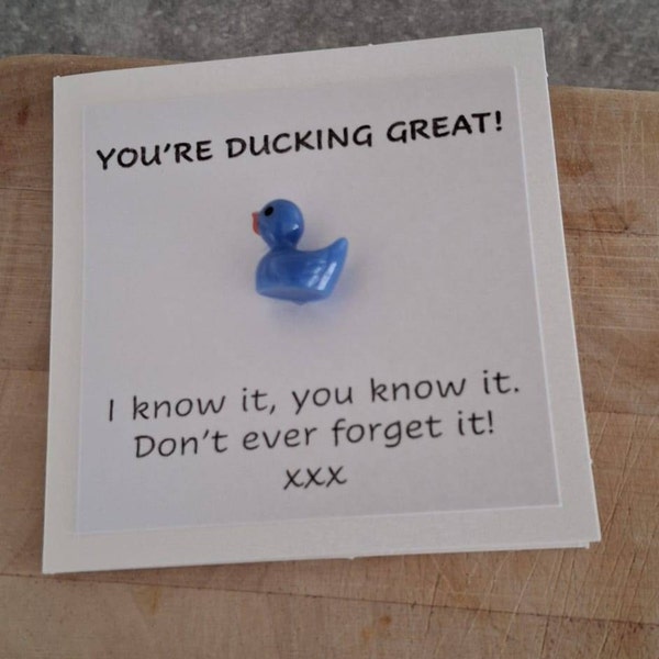 Congratulations Card - Mini 'i'm so Ducking Happy for You' or 'i'm so ...