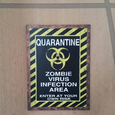 Zombie Warning Signs Apocalypse Zombie Hunters Containment Area Digital ...