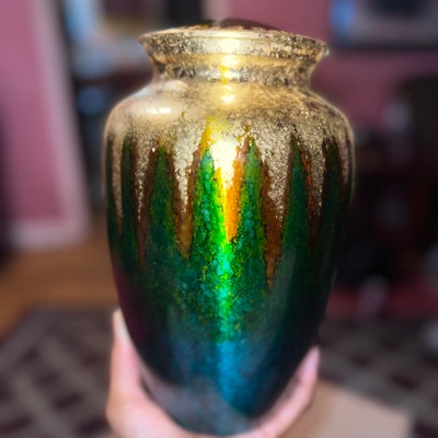 Leopard Print Cremation Urn, Cheetah Print Cremation Urn, Hand Painted ...