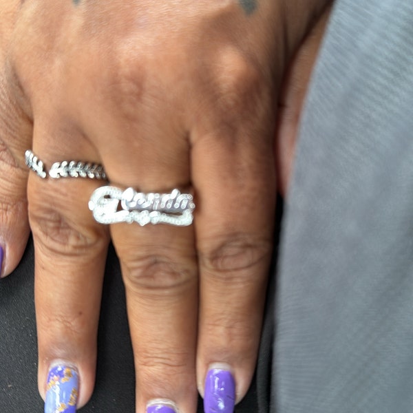 Personalized Name Ring | Diamond Cut | Personalized Ring | Free ...