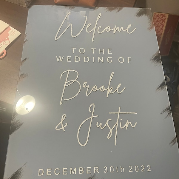 Painted Welcome Sign With Raised Text | Large Acrylic Sign | Custom ...