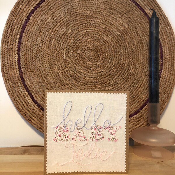 New Home Hand Stitched Textile Card - Etsy UK