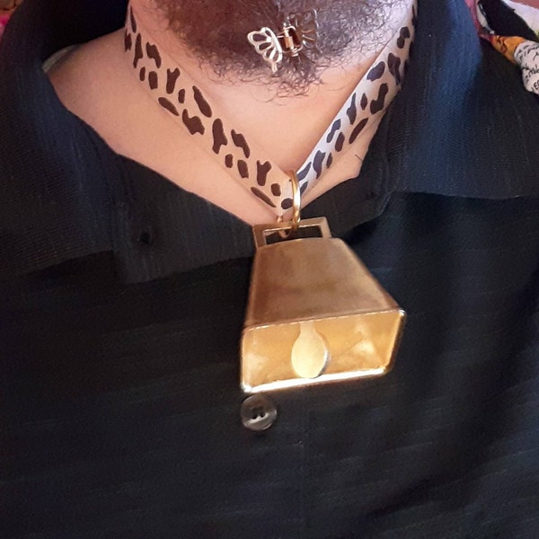 Cowprint Ribbon Cowbell Choker Collar - Etsy