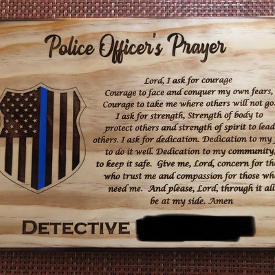 Police Officer Prayer Plaque Policeman Gift, Police Officer Gift ...