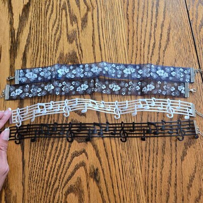 Black Music Note Choker, Music Symbol Choker, Black Music Themed ...