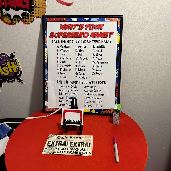 What's Your Superhero Name Printable, Superhero Name Game, Superhero ...