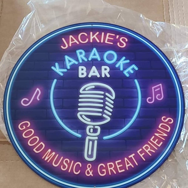 Karaoke Custom Sign, Family Karaoke Garage Sign Customized, Dancing ...