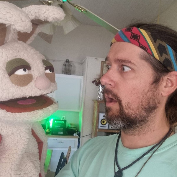 Handmade Ventriloquist Dummy Furry Rabbit Monster Professional Hand ...