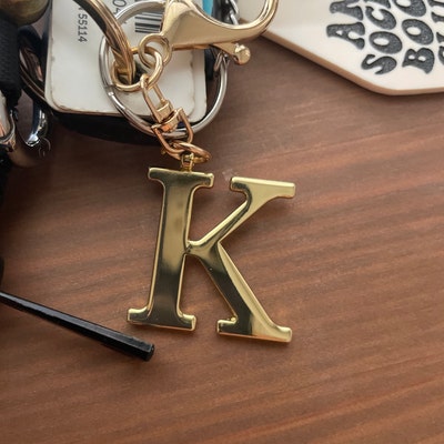 Gold Initial Keychain Letter Charm Gold Key Chain Aesthetic Bag ...