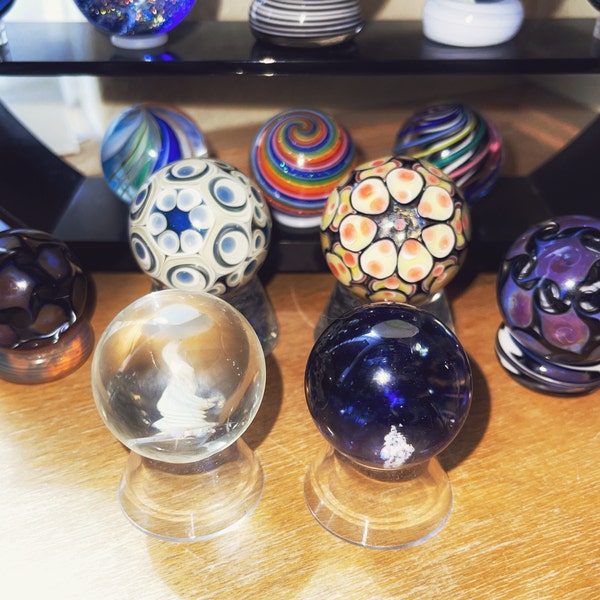 1.73" Blown Glass Marble, Dot Stack Design, Gift Art Glass, Art Glass Marble, Local Art Glass ...