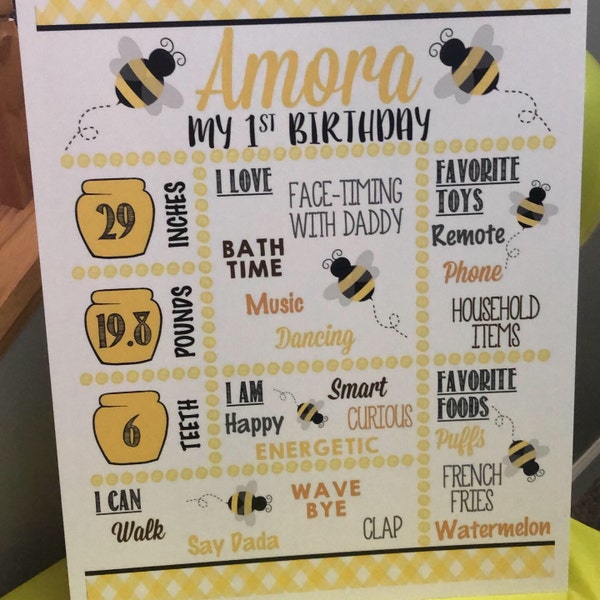Bee Birthday Board - Etsy