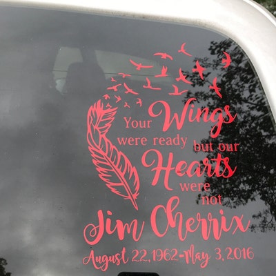 CUSTOM Memorial Vinyl Decal Car Window Decal Car Decal Angel Decal Your ...