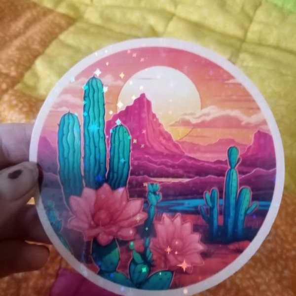 Psychedelic Tiger Holographic Vinyl Sticker Starry Holographic Effect ...