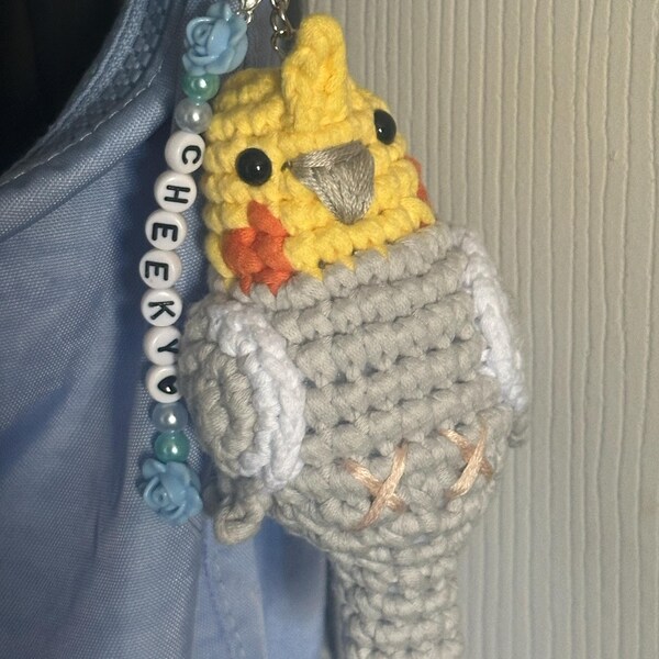 Custom White Faced Cockatiel Crochet Amigurumi, Crochet Bird, Gift for ...