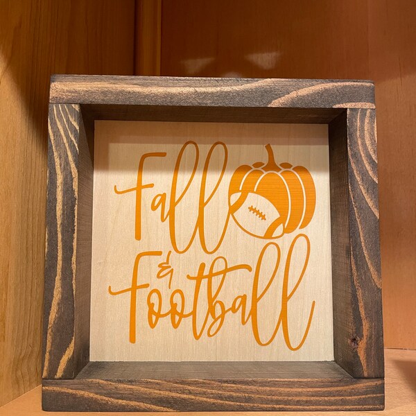 Fall & Football Painted Wood Sign - Etsy