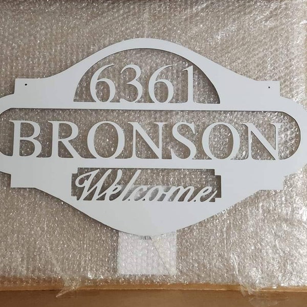 Name Monogram Address Sign - Welcome Sign, Address Sign, House Number ...
