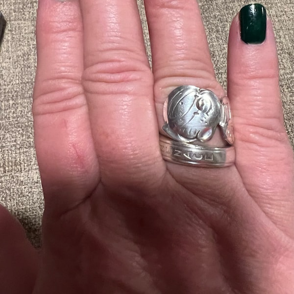 Vintage Gerber Wrap Around Spoon Ring Silverware Jewelry Silverplate ...