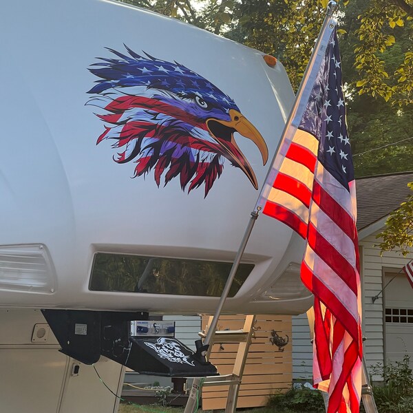 Screaming American Flag Eagle Head Decal Sticker - Etsy