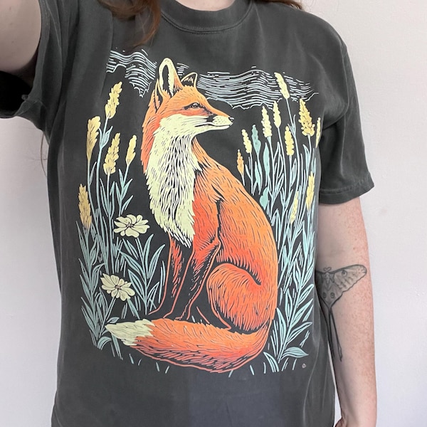 Cozy Cute Fox Cottagecore Sweatshirt, Vintage Forest Witch Aesthetic ...