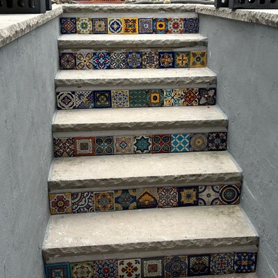 Box of 25 BLUE and WHITE Assorted Talavera Tiles 6 X 6 Inch Handmade ...