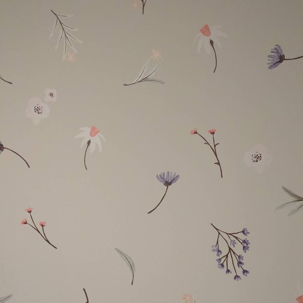 Watercolor Flower Greenery Wall Decals Nature Sticker Boho Nursery ...