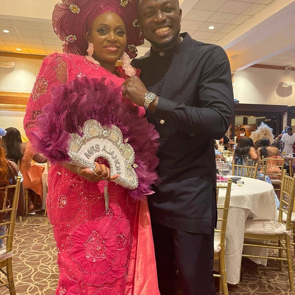 African Fantraditional Wedding Hand Fan, African Bridal Accessories ...