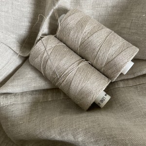 Linen Thread Natural Grey X 100 Meters Set of 1/5/10 Spools Czech Linen ...