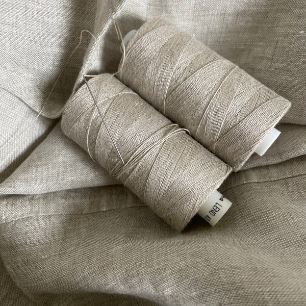 Linen Thread Natural Grey X 100 Meters Set of 1/5/10 Spools Czech Linen ...