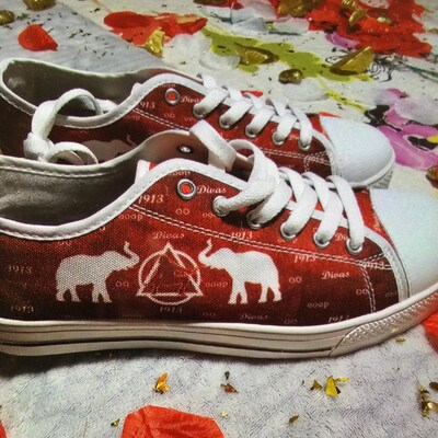 1913 Divas Red Low Top Sneakers Delta/sigma/theta Red Low Top Sneakers ...