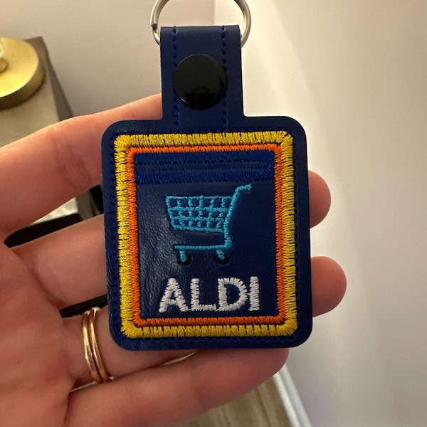 Embroidered Aldi Quarter Holder Keychain Shopping Cart Coin Keeper - Etsy