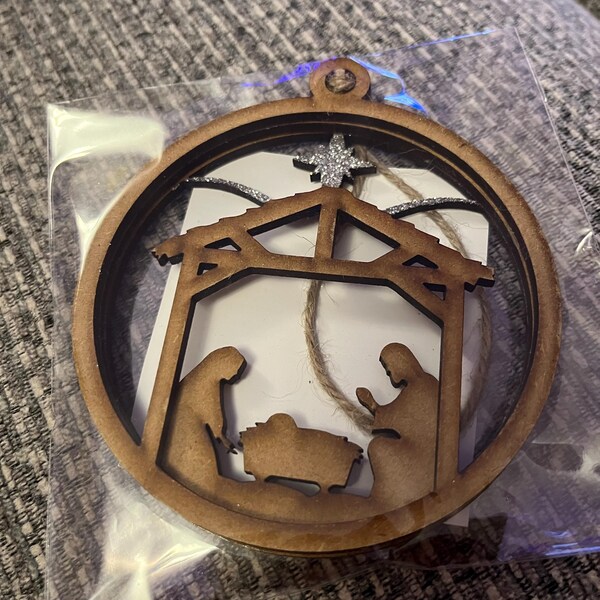 Star Shaped Nativity Bauble Set - MDF - Christmas Bauble - Christmas ...