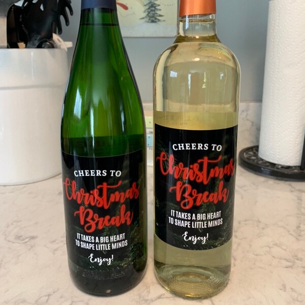 NEW! Personalized Teacher Christmas Gift Wine Bottle Labels | Wine ...