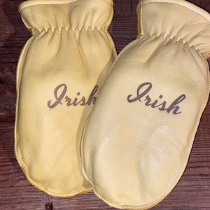 Leather Chopper Mittens With State Logo Engraved Custom - Etsy