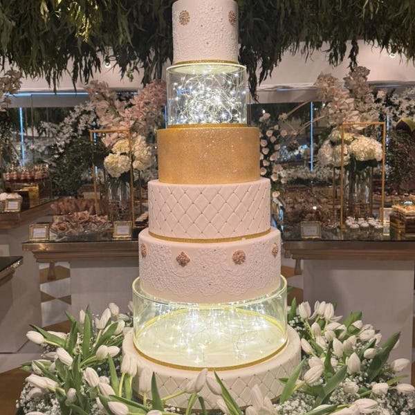 ROUND Cake Stand - Acrylic Clear Cake Tier - Fillable Cake Stand Riser ...