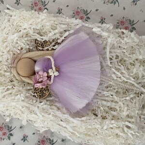 Macrame Angel With a Pendant, Flower Fairy Figurine, Gift for a Baby ...