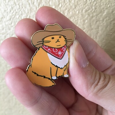 The Original Cowboy Cat Enamel Pin Meowdy - Etsy