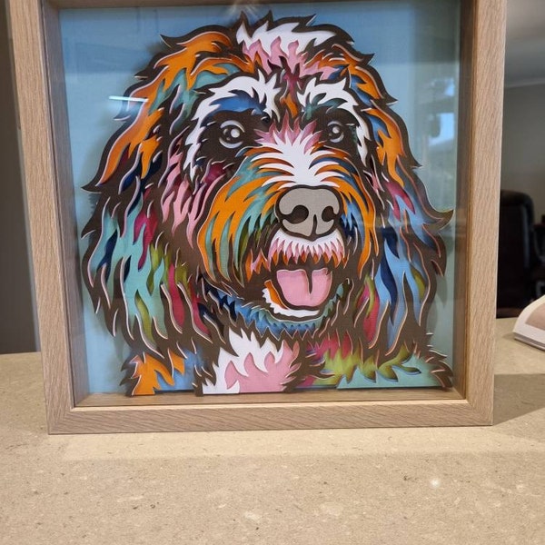 Cockapoo 3D Layer SVG/ Colorful Dog 3D Mandala/ 3D Dog Shadow Box ...