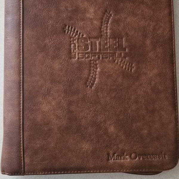 Personalized 3-ring Binder Portfolio, Embossed PU Leather Padfolio ...