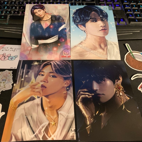 BTS V Fan Art Print | Kpop BTS Kim Taehyung Fan Art Print | Bts V Digital Fanart Print, Unframed ...