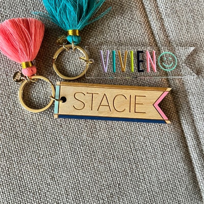 Personalized Name Keychain, Custom Name Tag, Colorful Tassel Keychain ...
