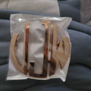 Gold Monogram Brooch, 3 Initials Monogram Brooch, Personalized Name Pin ...