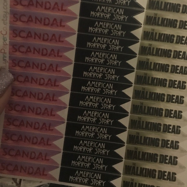 Custom TV Show Page Flag Stickers - Etsy