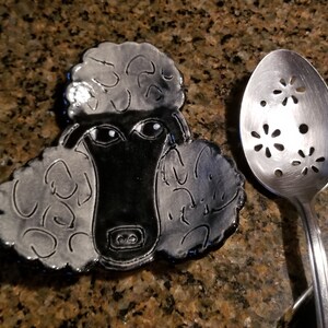 SPOON REST Regular Size Woolly SHEEP Stoneware Clay Handmade | Etsy