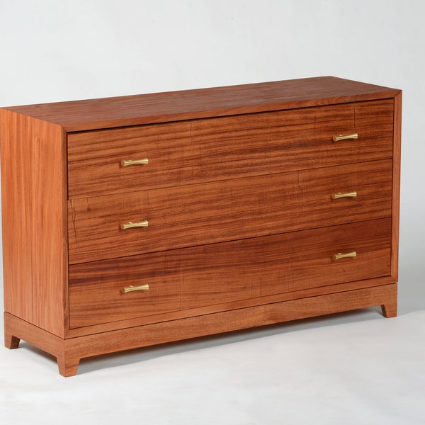 Solid Brass Mid-century Modern Cabinet Knob - Brushed Gold - Etsy