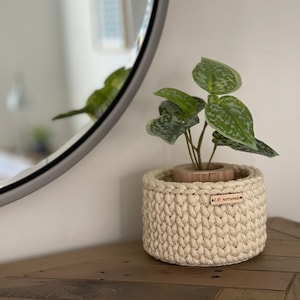 Storage Rectangular Basket Crochet Natural Color Basket Rope - Etsy