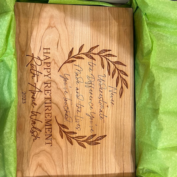 Happy Retirement Cutting Board, Retirement Cutting Boards, Retirement ...