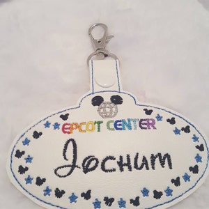 In the Hoop World Epcot Cast Member Name Stroller Tag Applique Digital ...