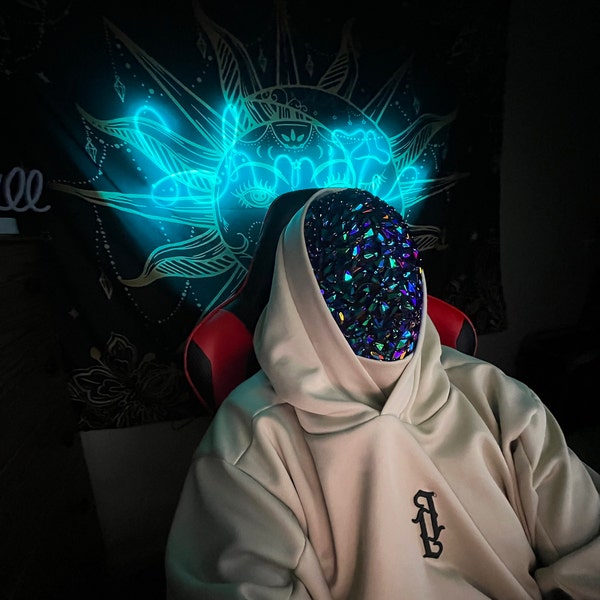 Sea Monster .. Custom Masquerade Mask Handmade Covered in Multi Color ...